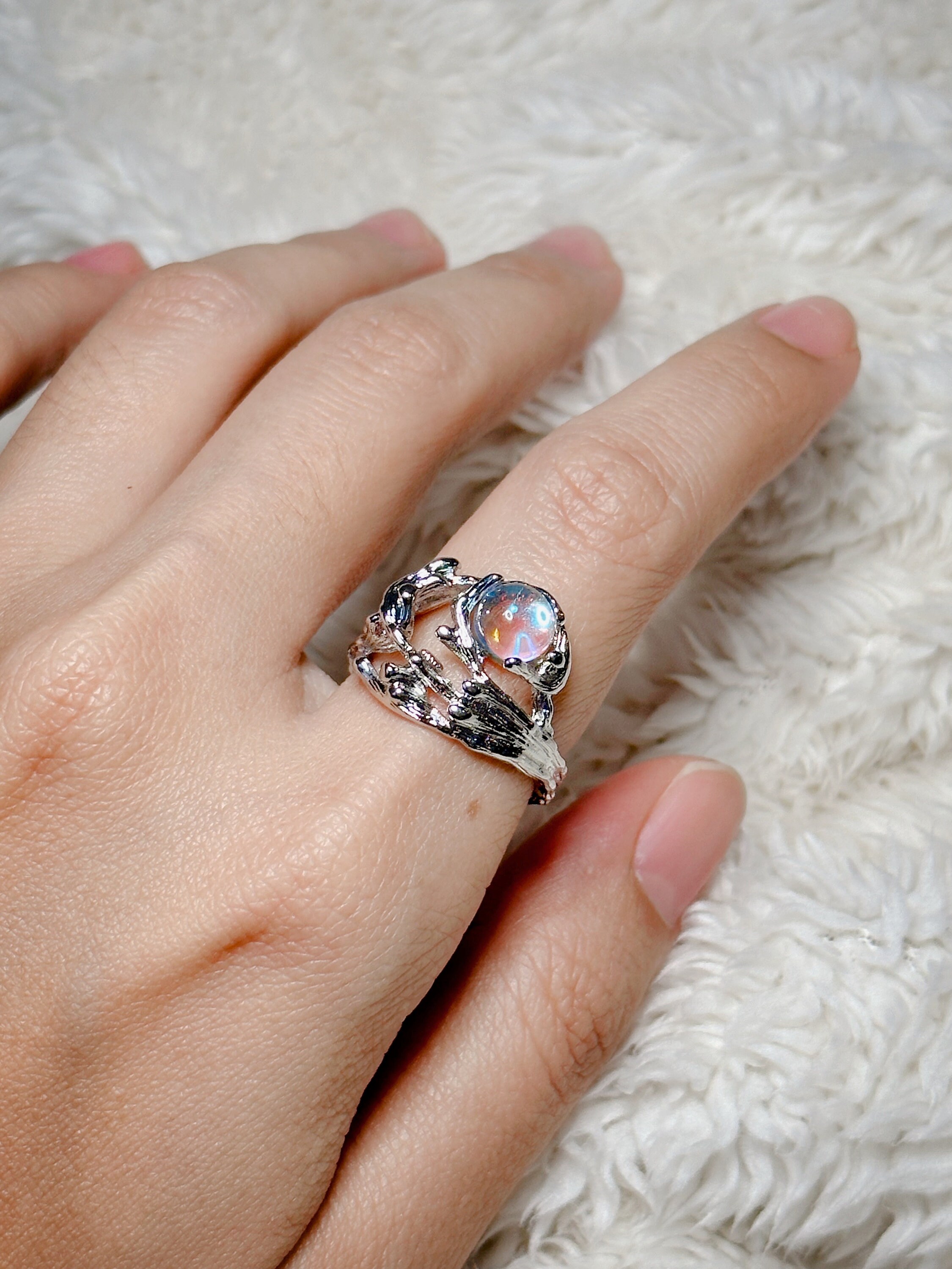 Opal Nest Zircon Amulet Rings - Etsy