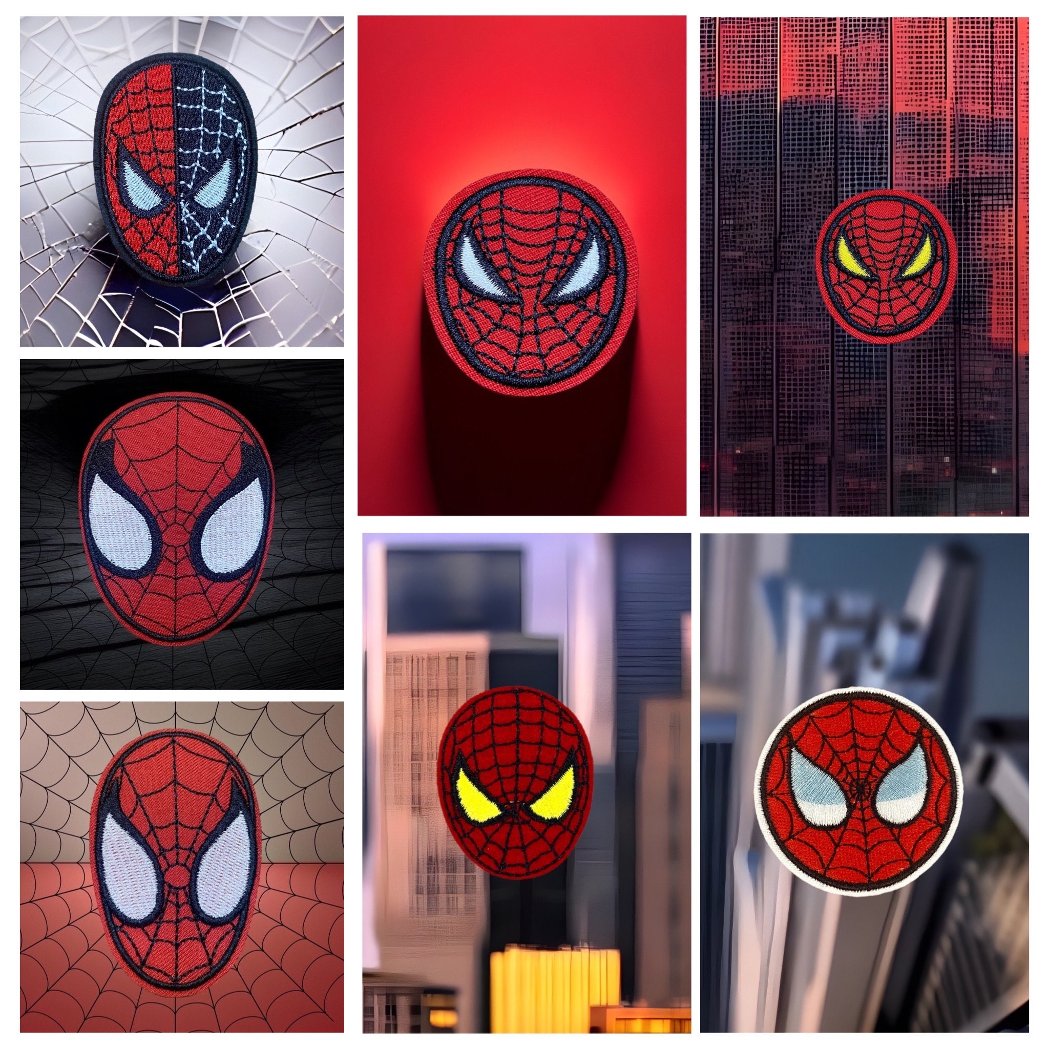 The Faces of Spider-man Embroidered Iron on Patches FREE SHIPPING item ...