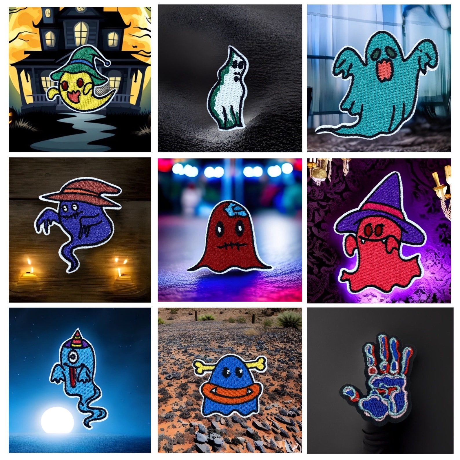 Ghosts & Ghouls Halloween Embroidered Iron on Patches! *FREE SHIPPING ...