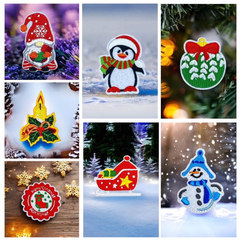 Christmas Collection 1 Embroidered Iron on Patches! *FREE SHIPPING ...