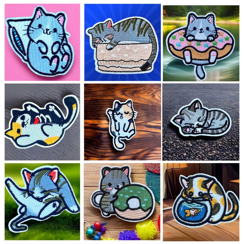 Cute Cats Embroidered Iron on Patches Collection 2! *FREE SHIPPING ...