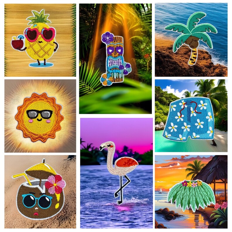 Island Vibes Embroidered Iron on Patches! *FREE SHIPPING* (item Sizes ...