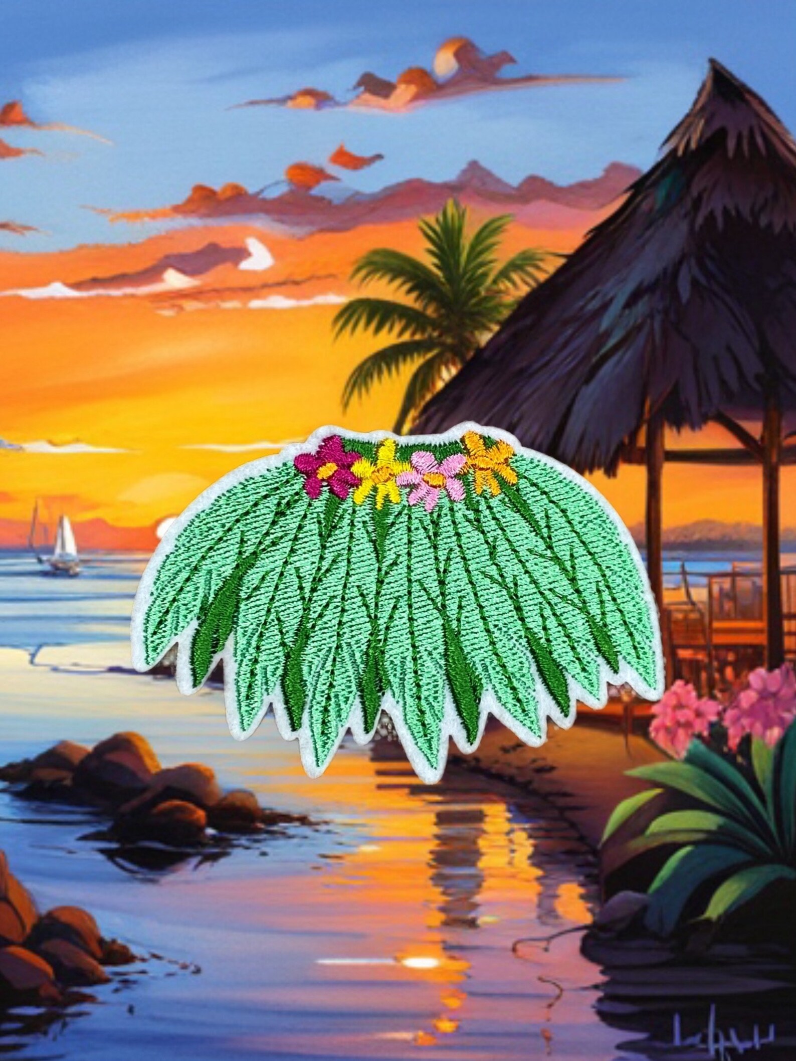 Island Vibes Embroidered Iron on Patches! *FREE SHIPPING* (item Sizes ...