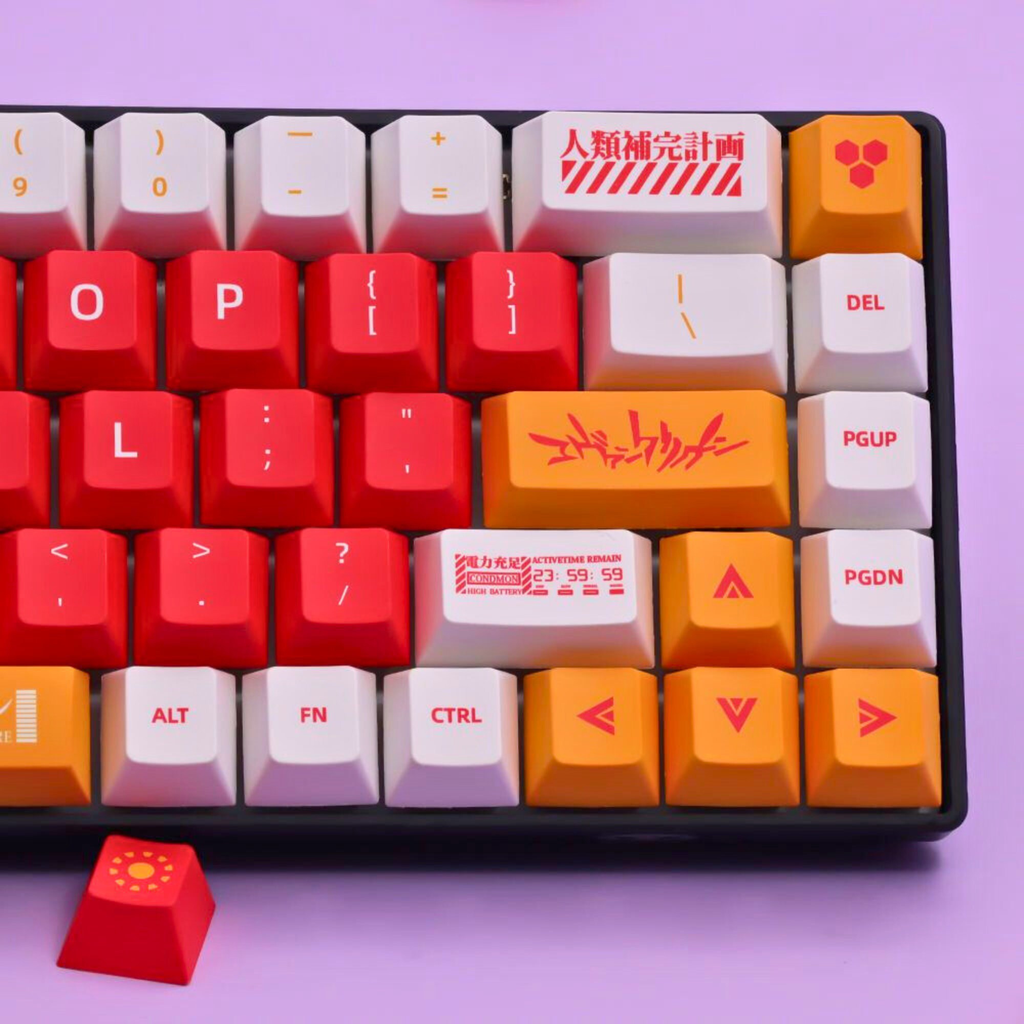 Eva Unit-02 Custom Keycap Set, Cherry MX Keycaps, Gaming Keycaps, PBT ...