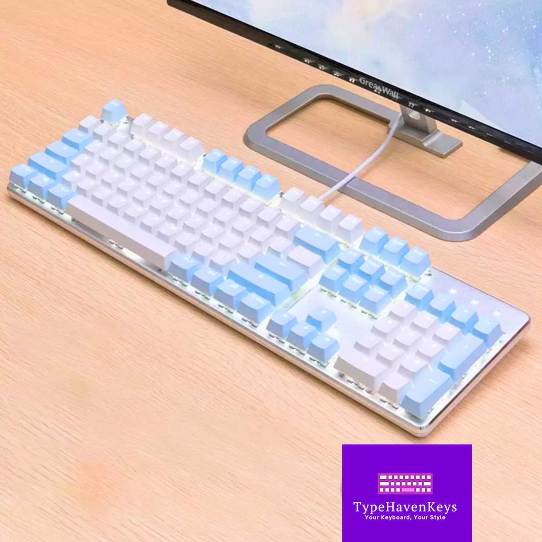Sky Blue, Purple/pink Pastel Minimalistic Keycap Keyboard Set, Cherry ...