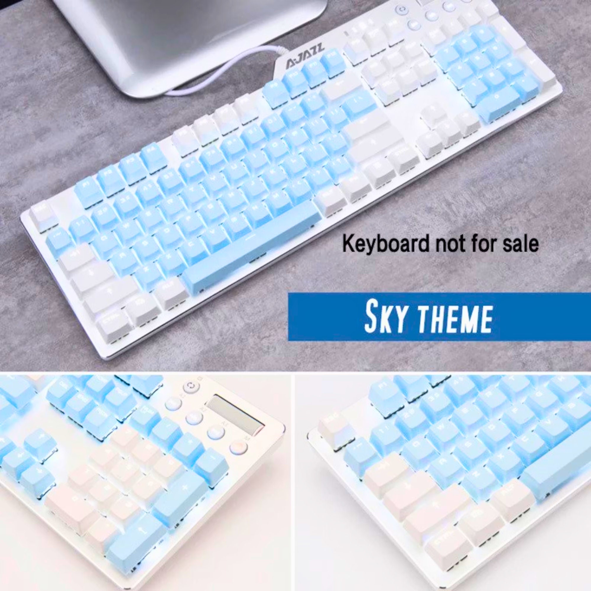 Sky Blue, Purple/pink Pastel Minimalistic Keycap Keyboard Set, Cherry ...