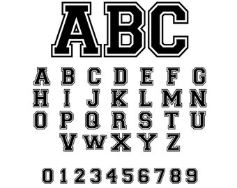 Varsity Distressed Font SVG, Football SVG Alphabet, Distressed Varsity ...