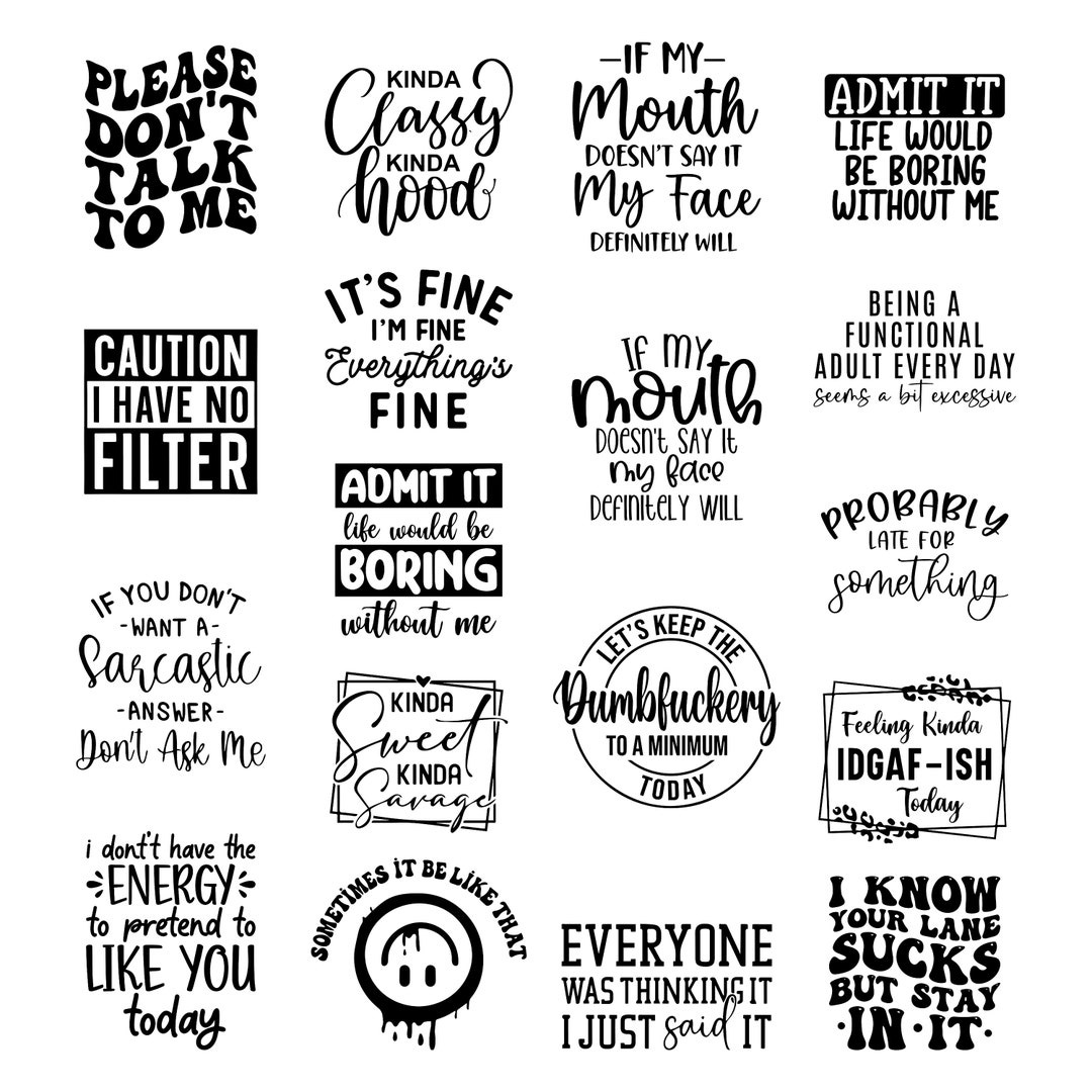 Sarcastic Svg, Sarcasm Svg Bundle, Sarcastic Bundle Svg,funny Svg ...