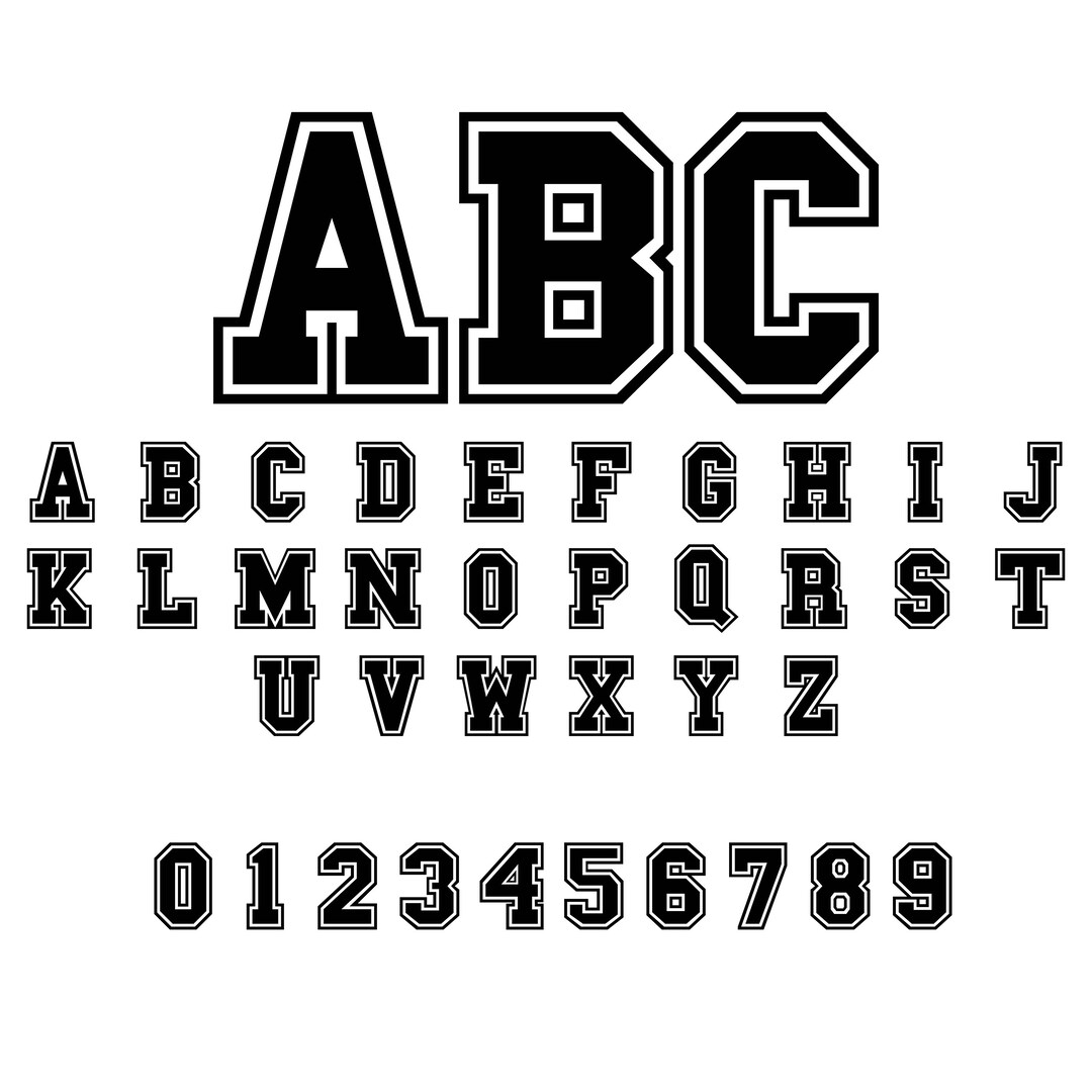 Varsity Distressed Font SVG, Varsity Font SVG, Varsity Alphabet Svg ...