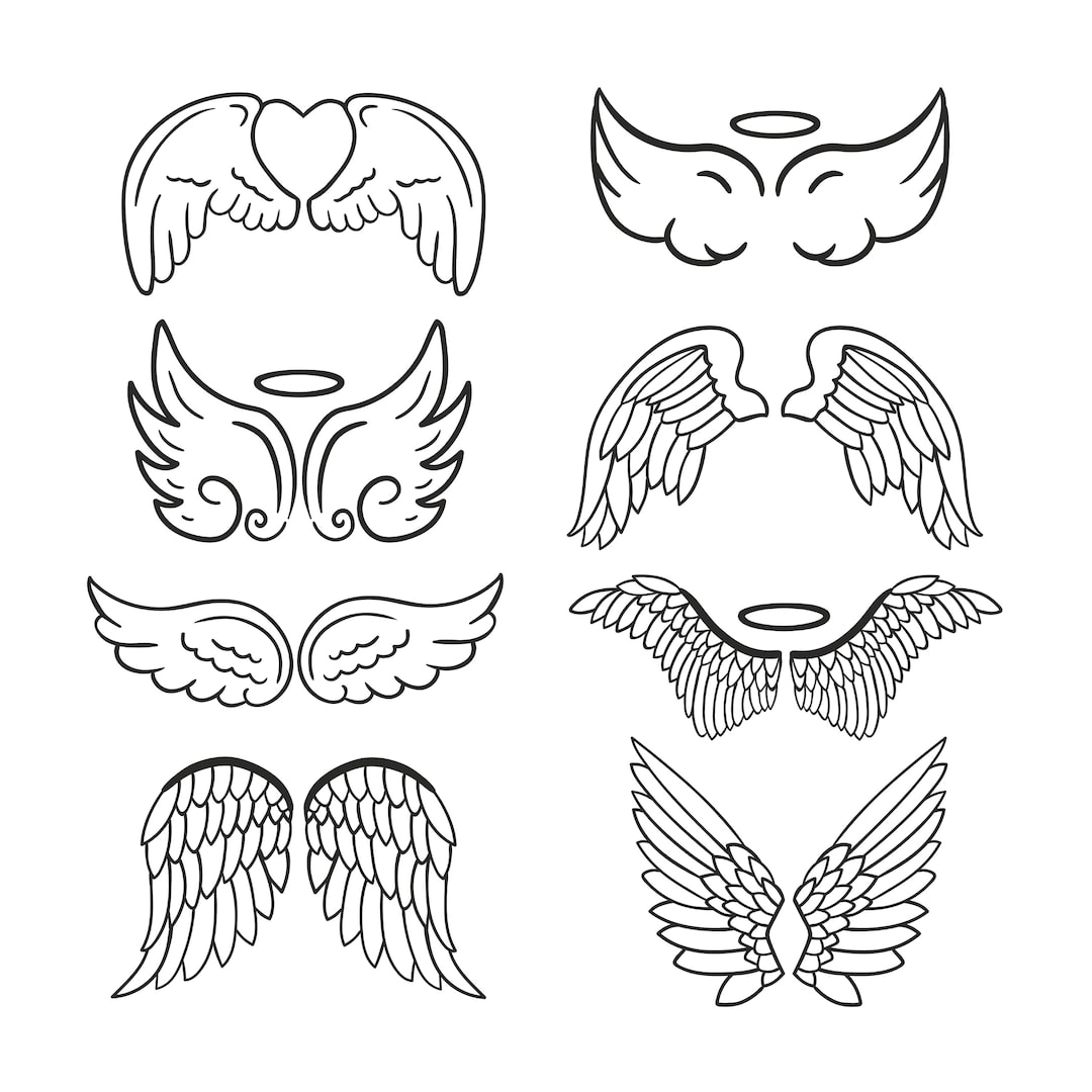Angel Wings Svg, Angel Svg, Wings Svg, Wing Shape,angel Wings Clipart ...