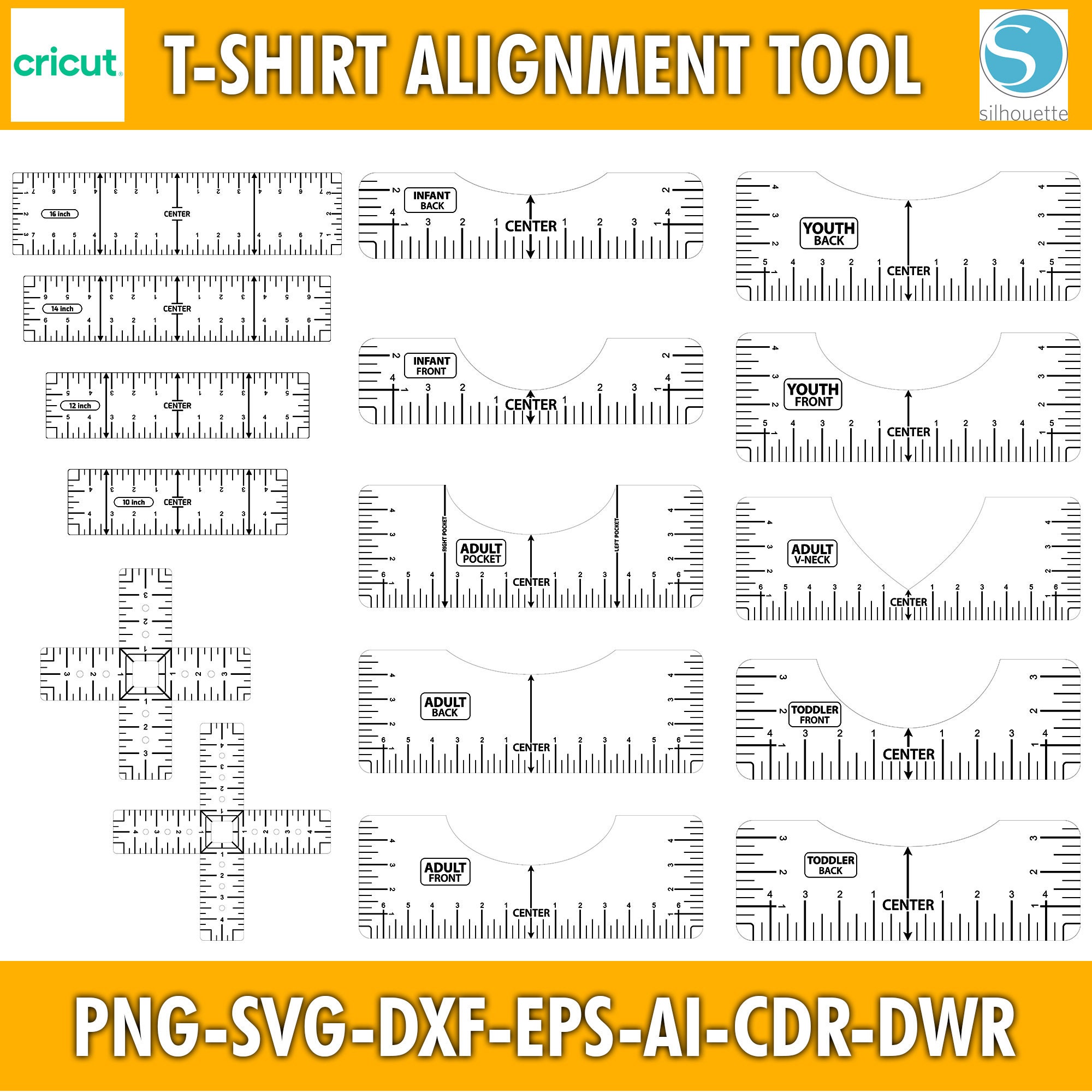 T-shirt Alignment Tool SVG, Tshirt Ruler Svg, T-shirt Placement Guide ...