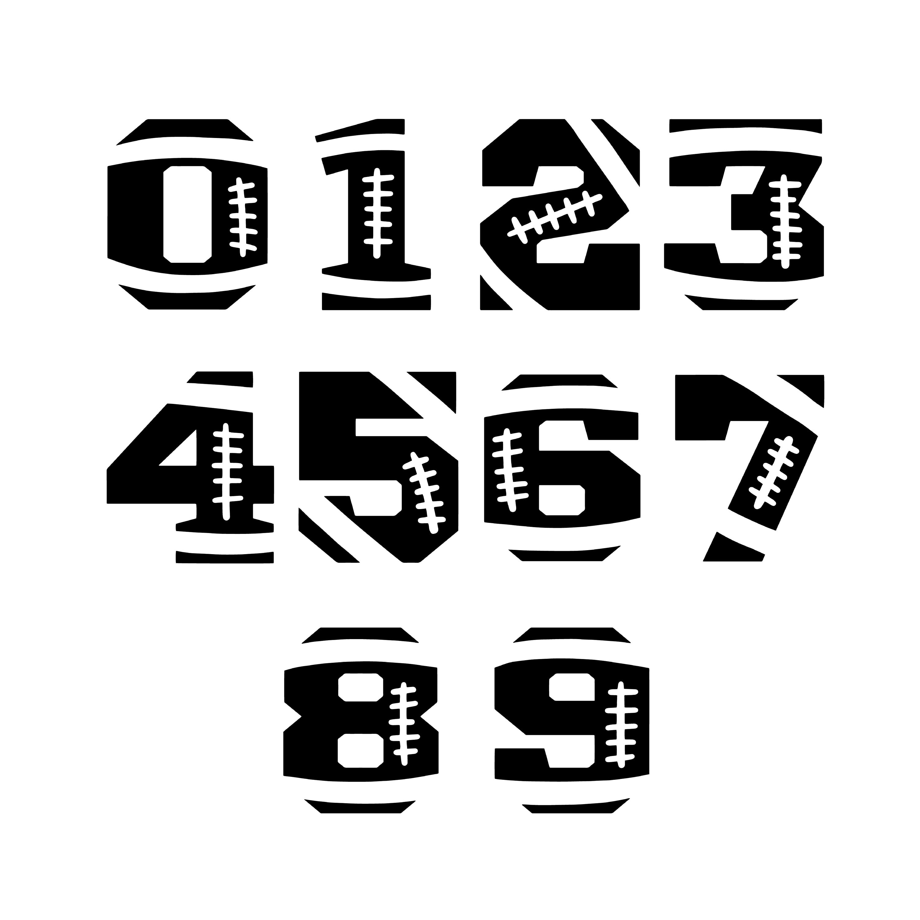 Football Number SVG PNG, Football Svg Alphabet, Football Font SVG ...