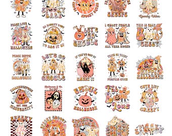 Retro Halloween Bundle PNG SVG, Halloween Vector, Ghost PNG Svg ...