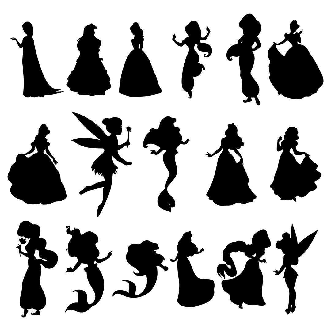 Princess Svg Bundle, Princess Silhouette Svg Bundle, Princess Cut Files ...
