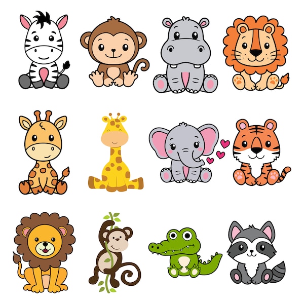 Jungle Animals Svg - Etsy