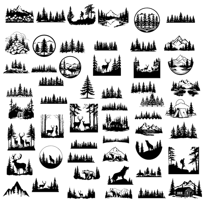 Forest Landscape Svg - Etsy