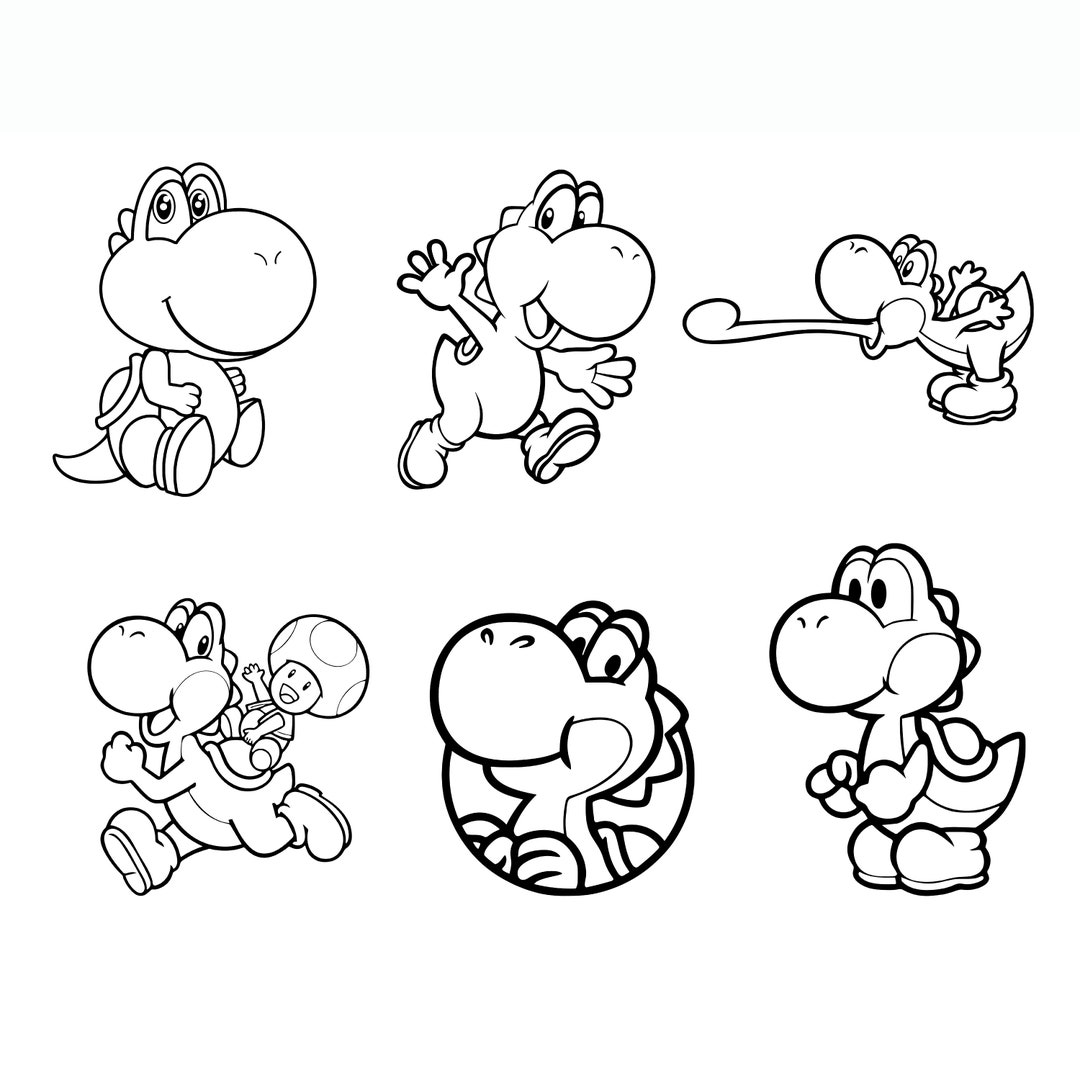 Yoshi Svg, Yoshi Cut File, Yoshi Stencil, Yoshi Vector, Yoshi Clipart ...