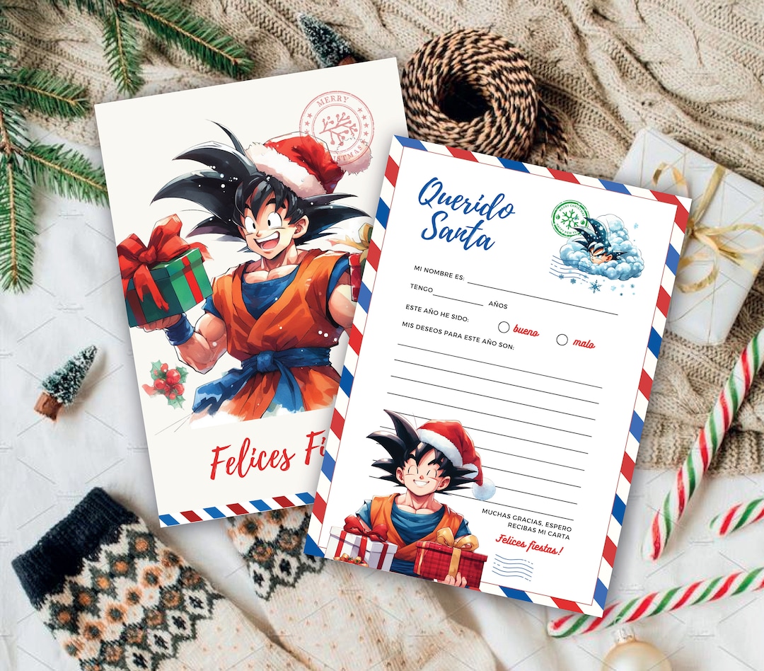Carta Temática Imprimible De Goku Para Santa Descarga - Etsy