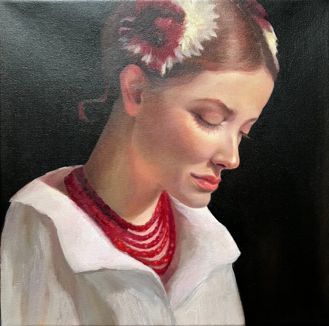 Customer Portrait Oil Painting on Stretched Canvas, Customer Portrait ...