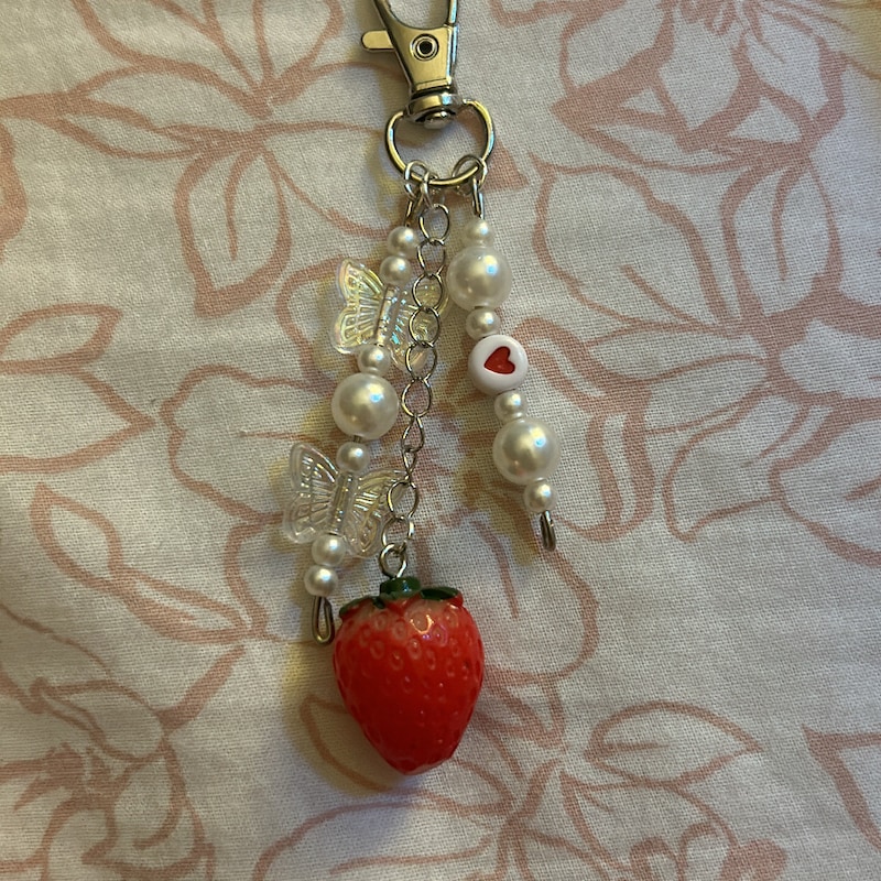 Strawberry Keychain - Etsy
