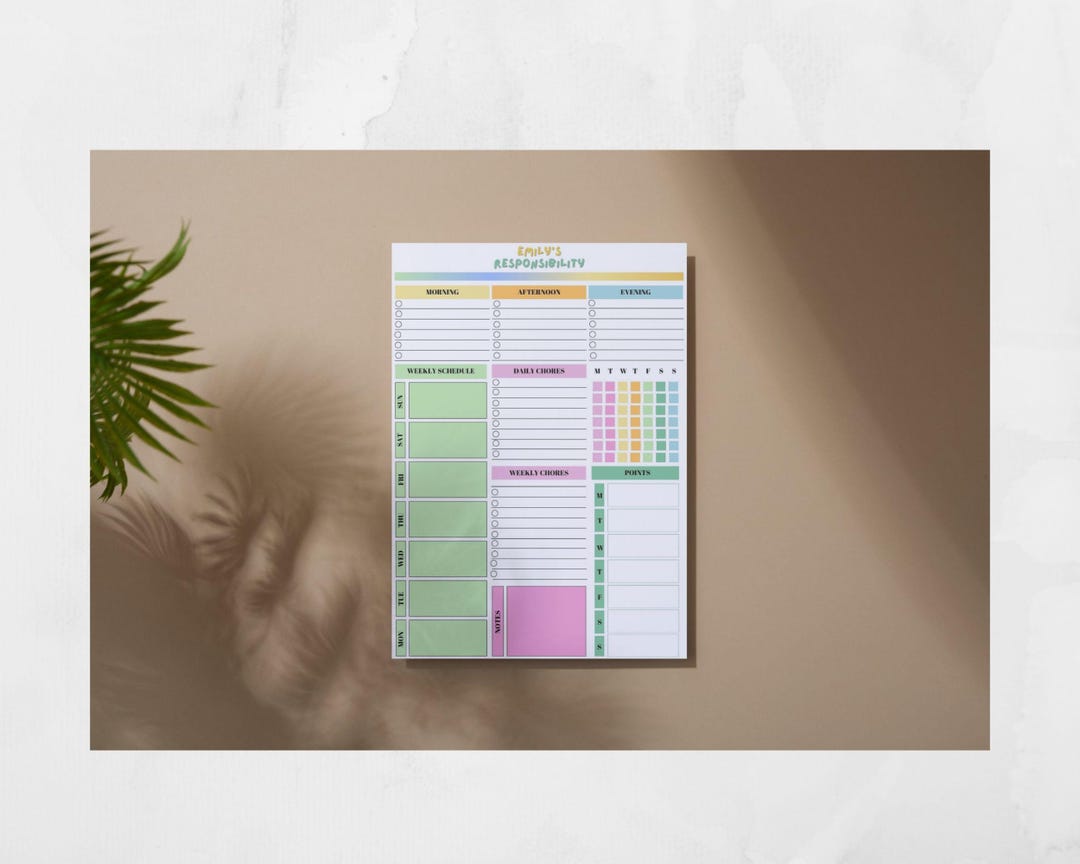 Kids Daily Schedule, Check List, Morning Routine, Daily Journal Pages ...