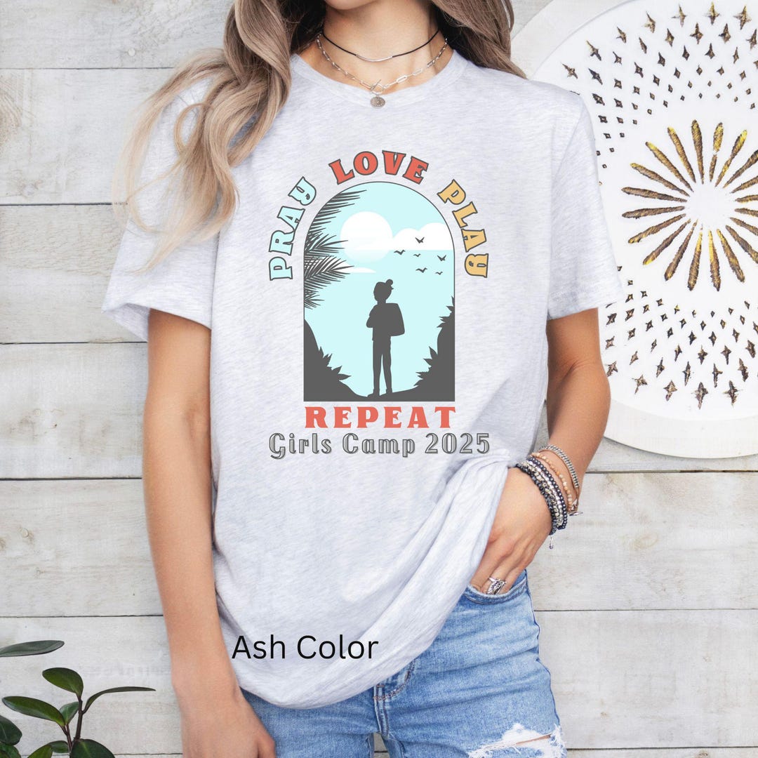 Christian Girls Camp Shirt, 2024 LDS Camping Tee, Play Pray Love Group ...