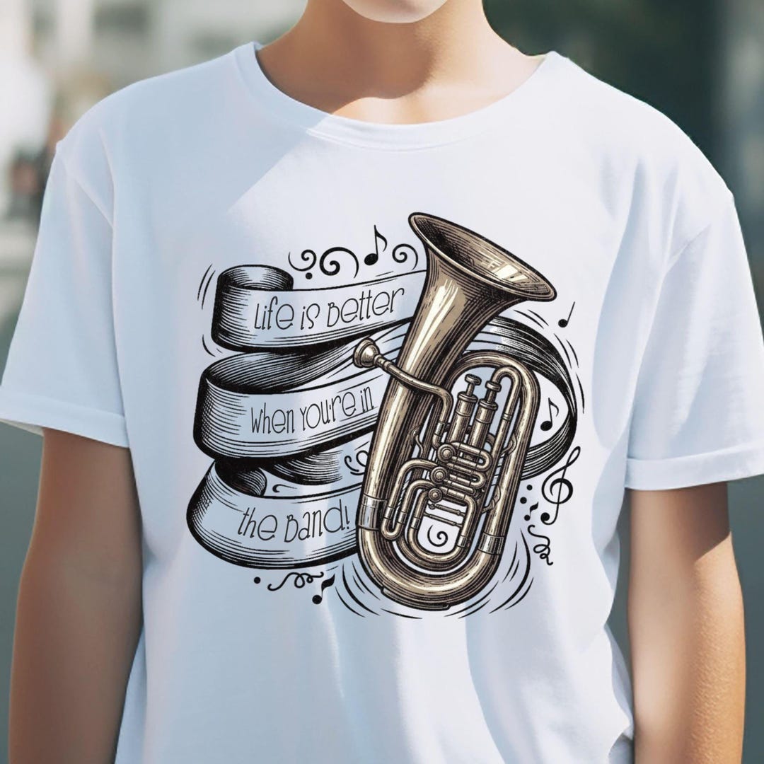 Euphonium Shirt, Brass Instrument Tshirt, Band Leader Gift, High School ...