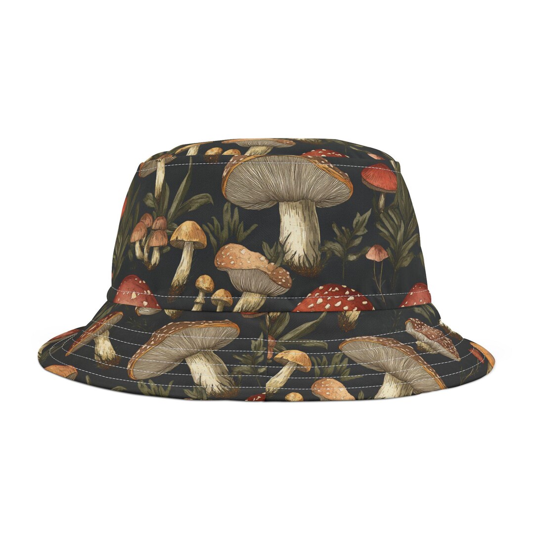 Mushroom Hat, Cottagecore Hat, Cottage Core Apparel, Mushroom Bucket ...