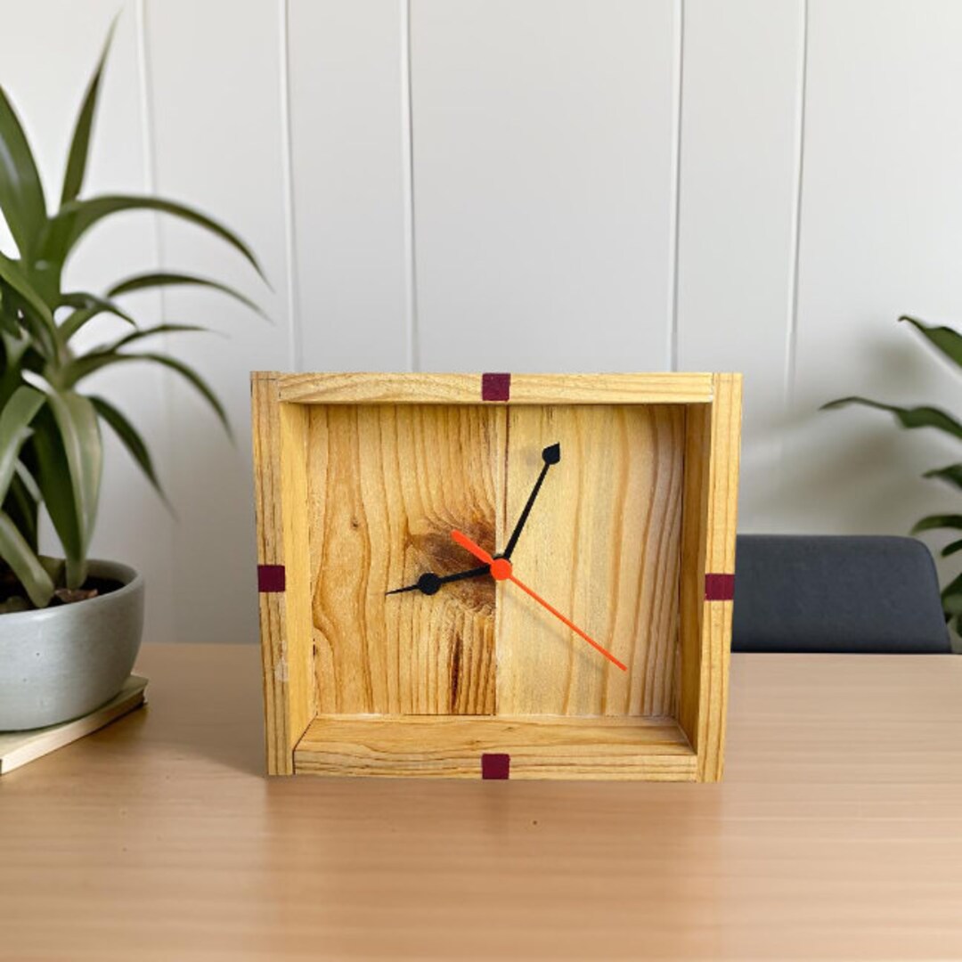 No Ticking Small Modern Table Clock Shelf Decor Objects Raw - Etsy