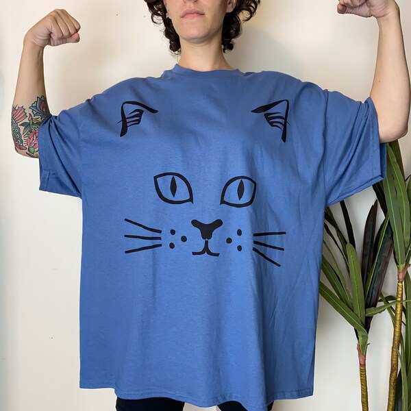 Cat Block Print - Etsy