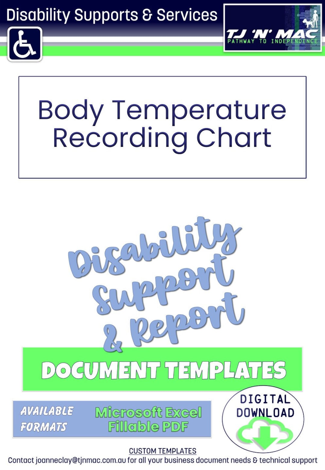 Body Temperature Recording Template - Etsy