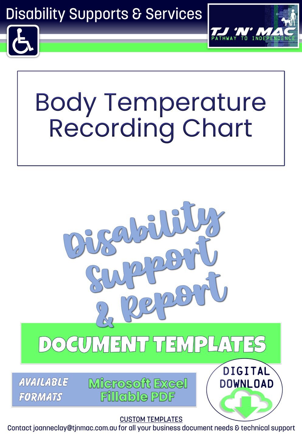 Body Temperature Recording Template - Etsy Australia