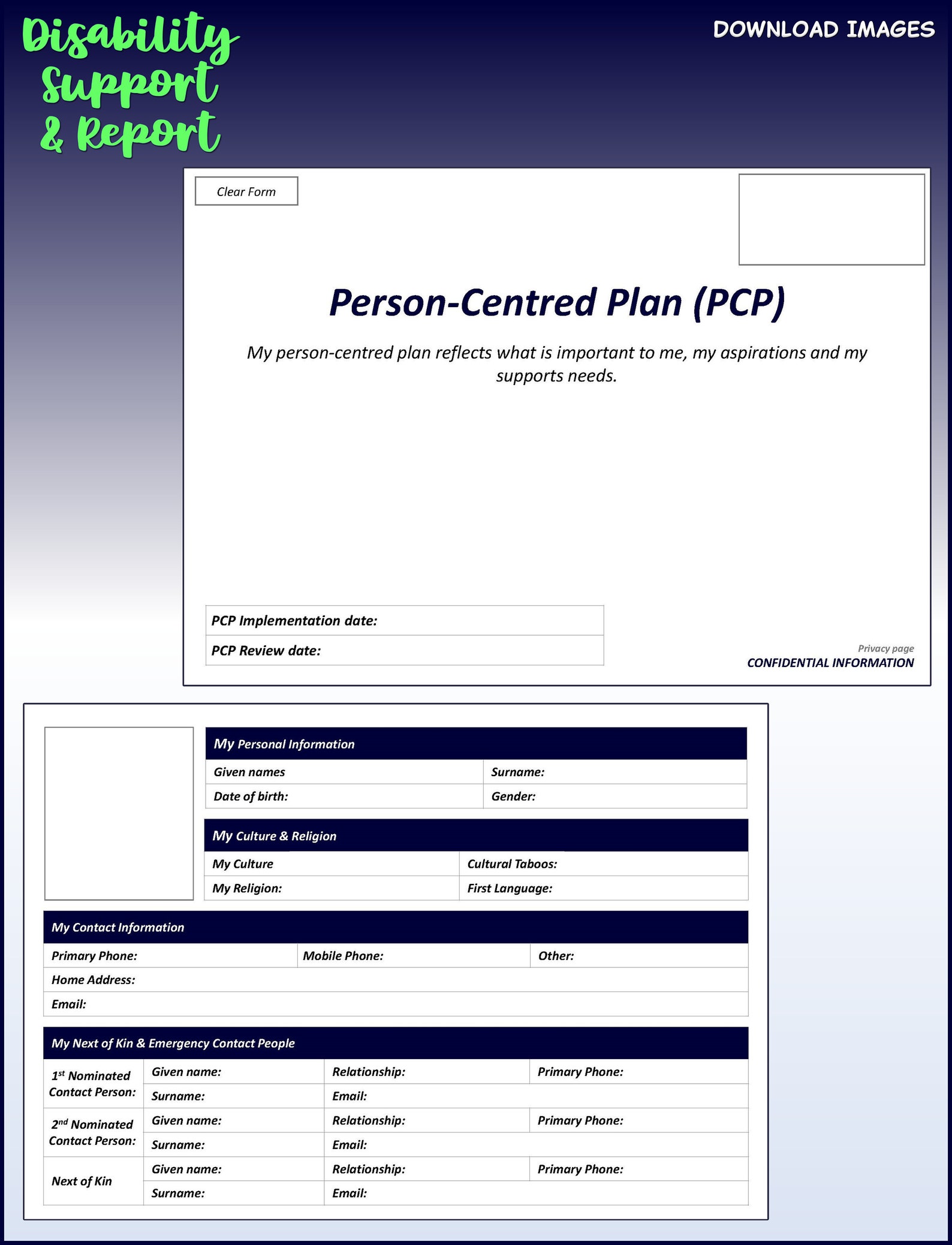 Person-centred Plan (PCP) Template - Etsy