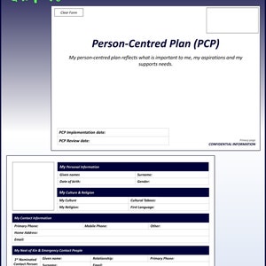 Person-centred Plan (PCP) Template - Etsy