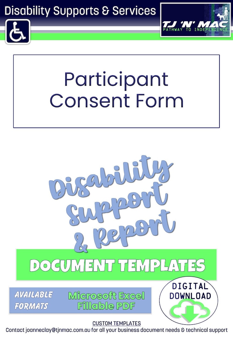 Participant Consent Form Template - Etsy