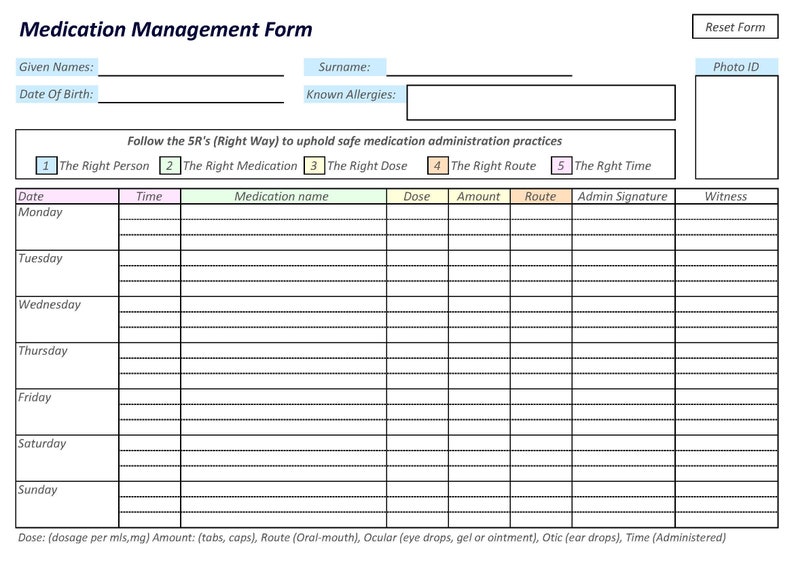 Medication Management Form Template - Etsy