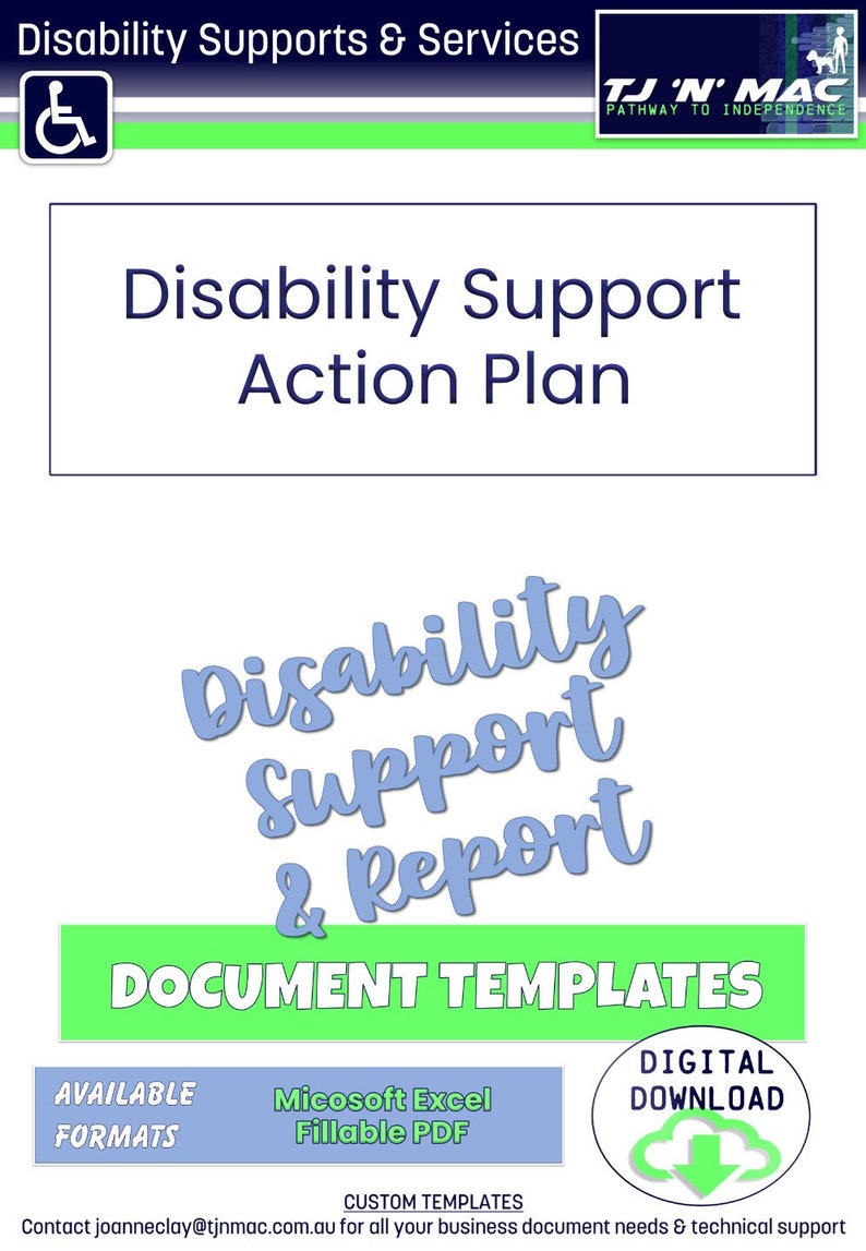Disability Support Action Plan Template - Etsy