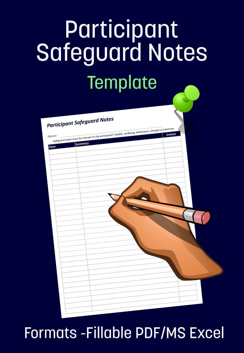 Participant Safeguard Notes Template - Etsy