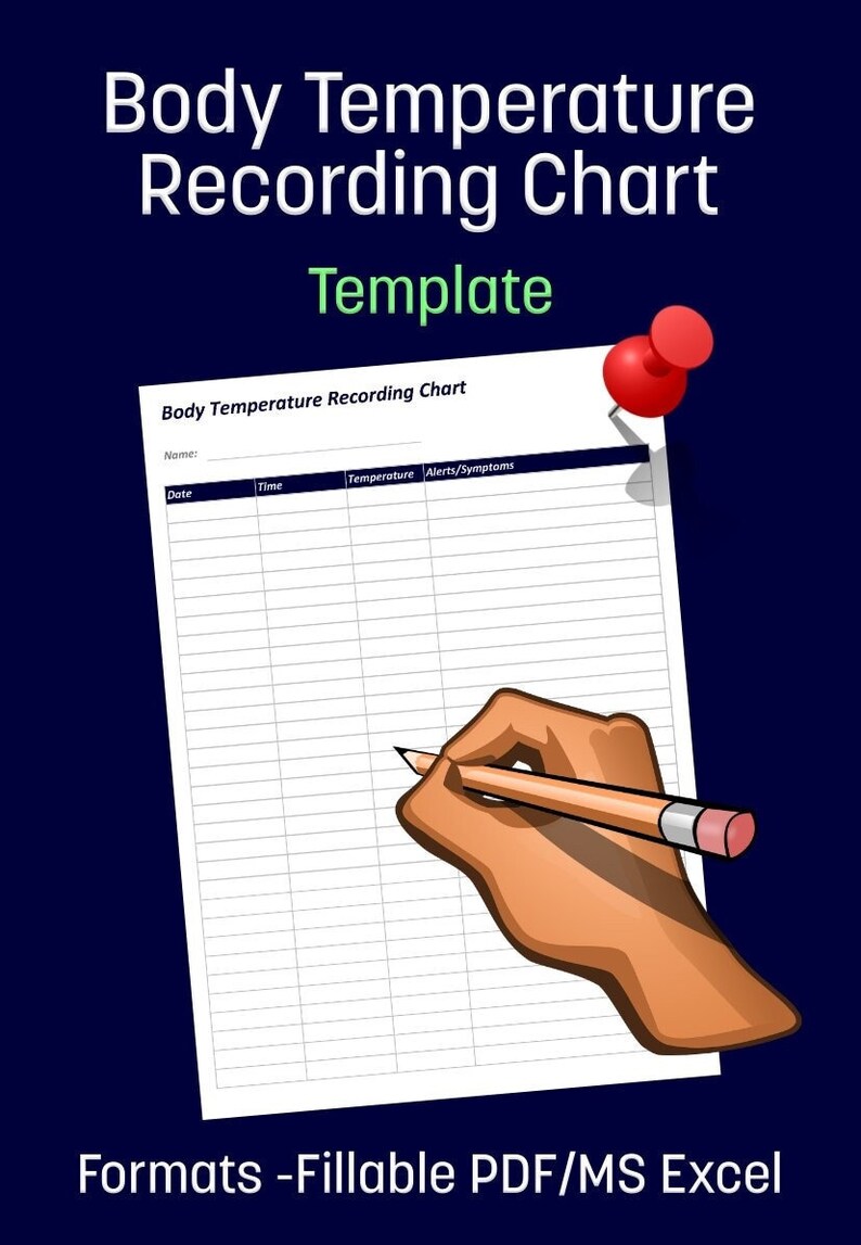 Body Temperature Recording Template - Etsy Australia