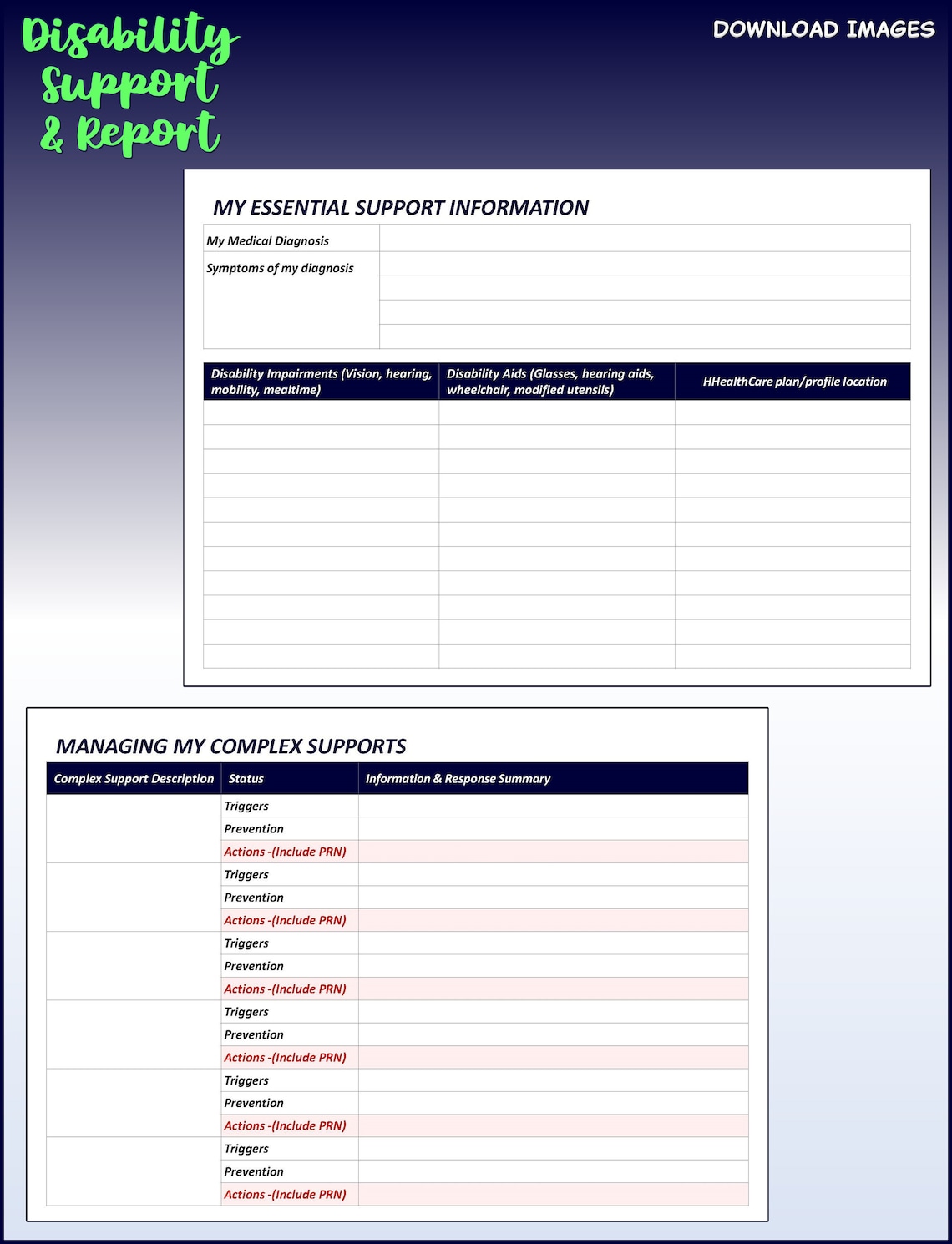 Person-centred Plan (PCP) Template - Etsy