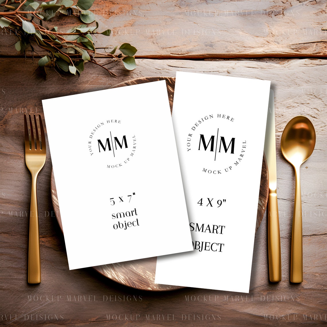 Menu Mockup | 4X9 Card Mockup | Simple Event Menu Mock up | 4 X 9 Ratio ...