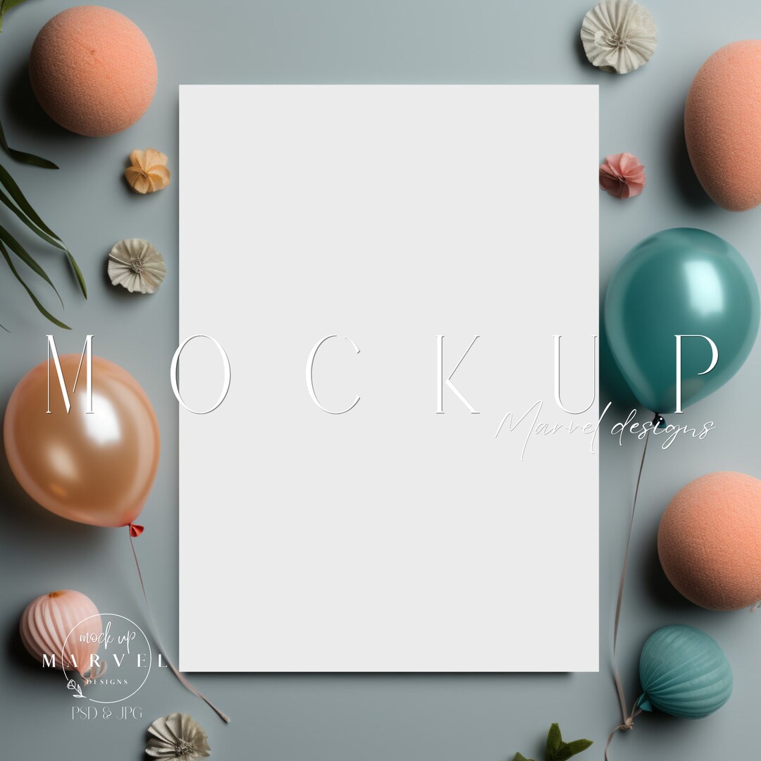 Invitation Mockup | Mockup Simple | Birthday Card Mockup | 5X7 Card ...