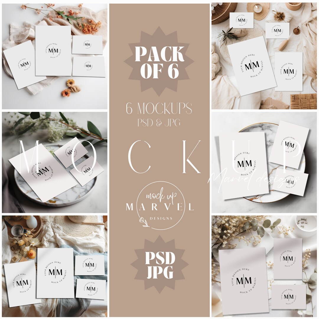 6 Wedding Suite Invitation Mockups | Wedding Suite Mockup | Wedding ...