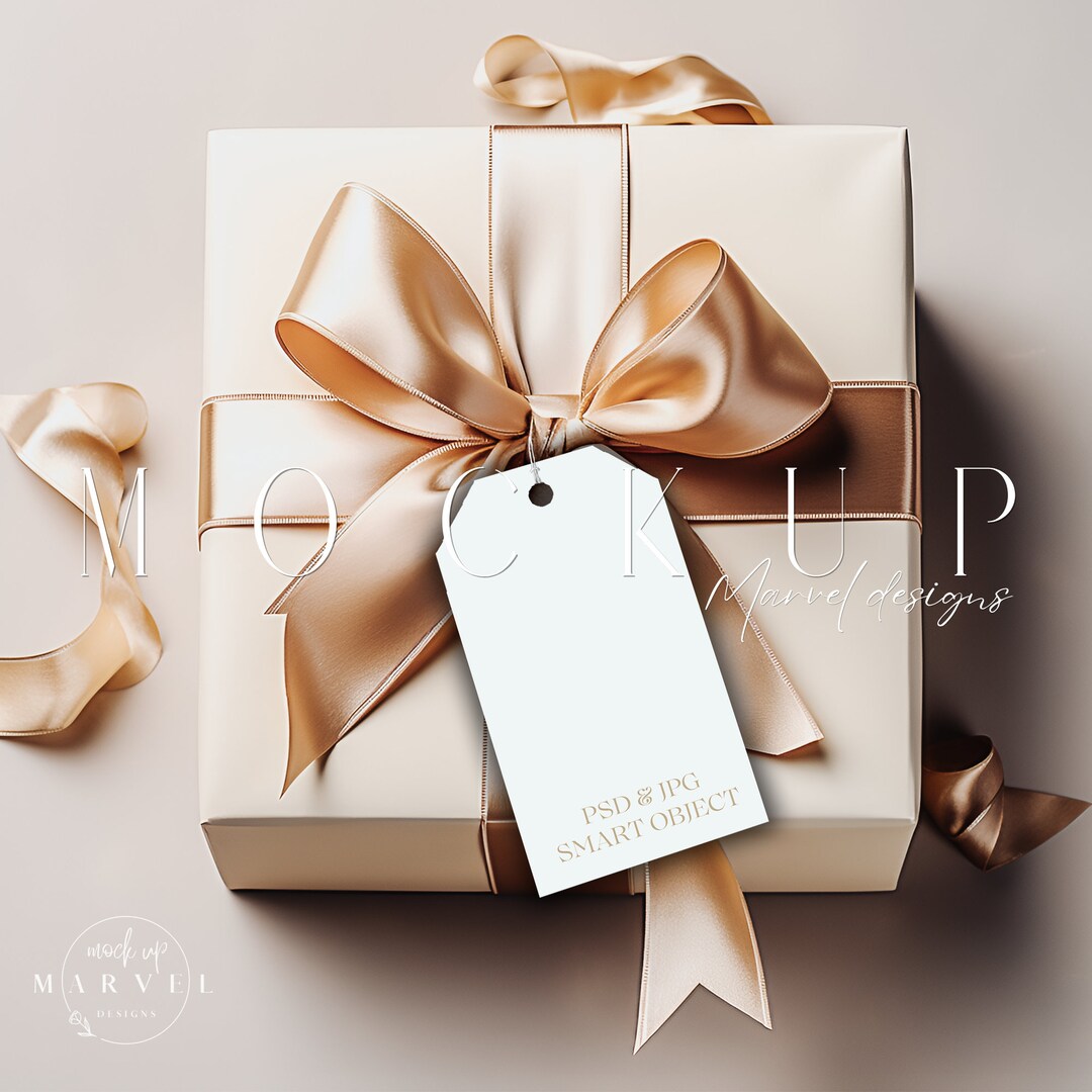 Gift Tag Mockup | Wedding Favor Tag Mockup | Square Gift Tag Mockup ...