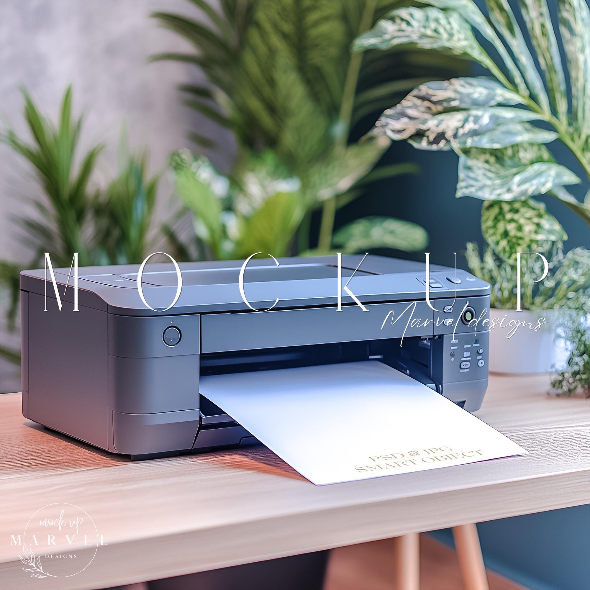 Printable Mockup, Home Printer Mockup, Printing Page Mockup, Printer ...