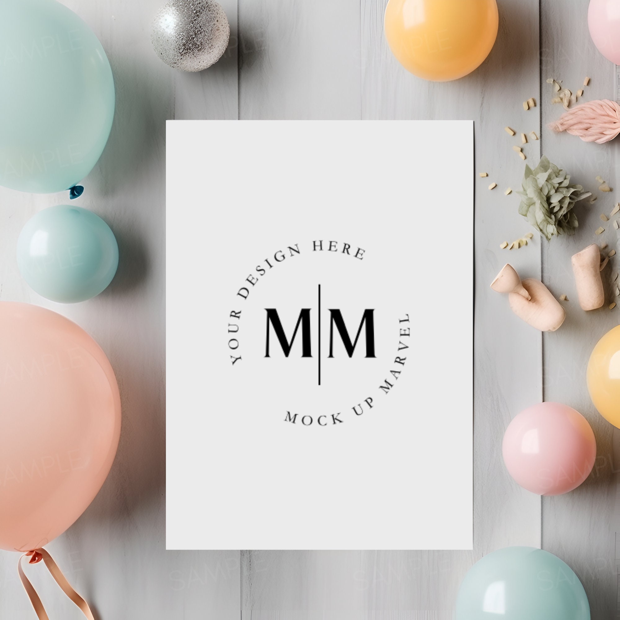 6 X Birthday Invitation Mockups | Kids Birthday Invitation Mockup ...