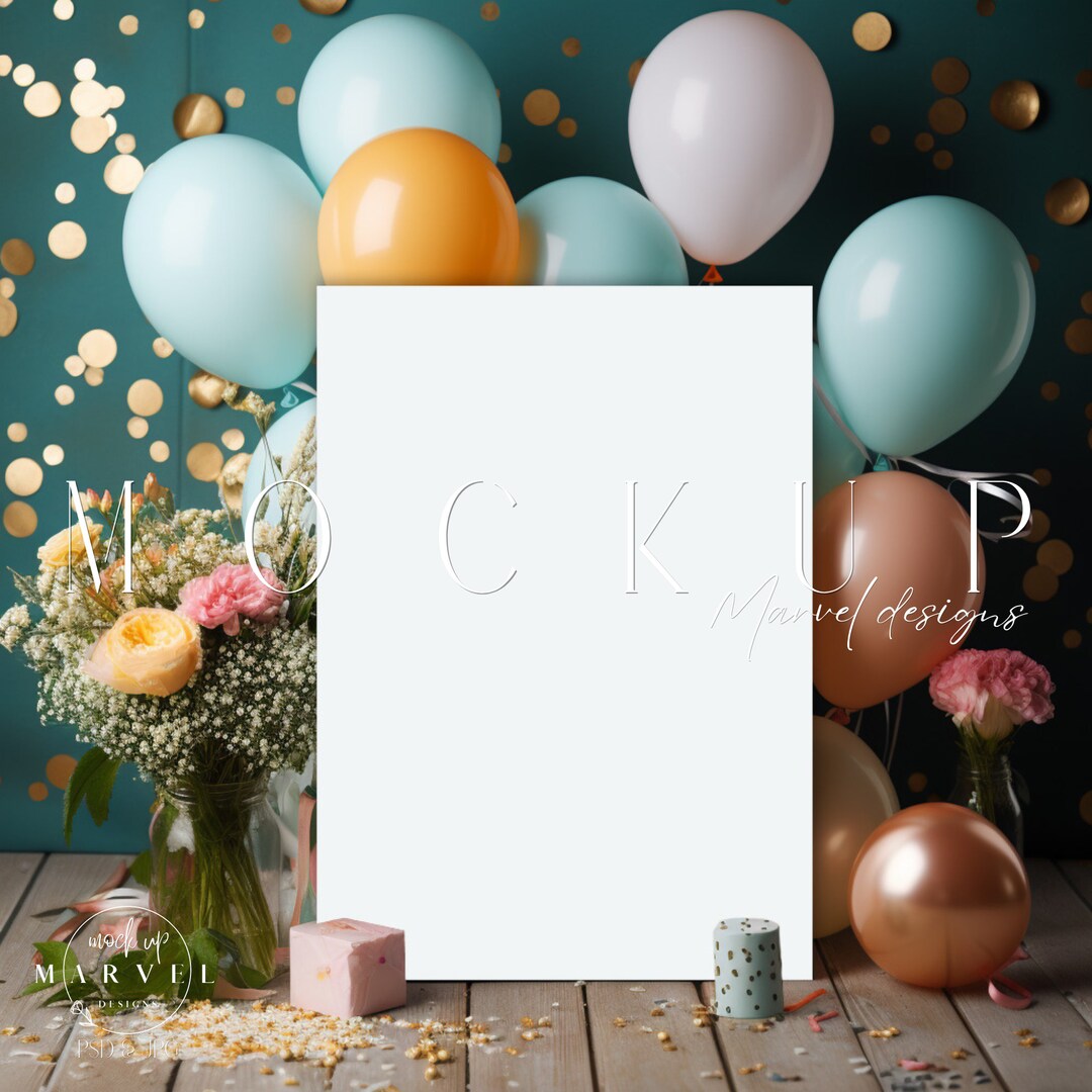 Birthday Invitation Mockup | Kids Invite Mock up | Card Mockup 5X7 ...
