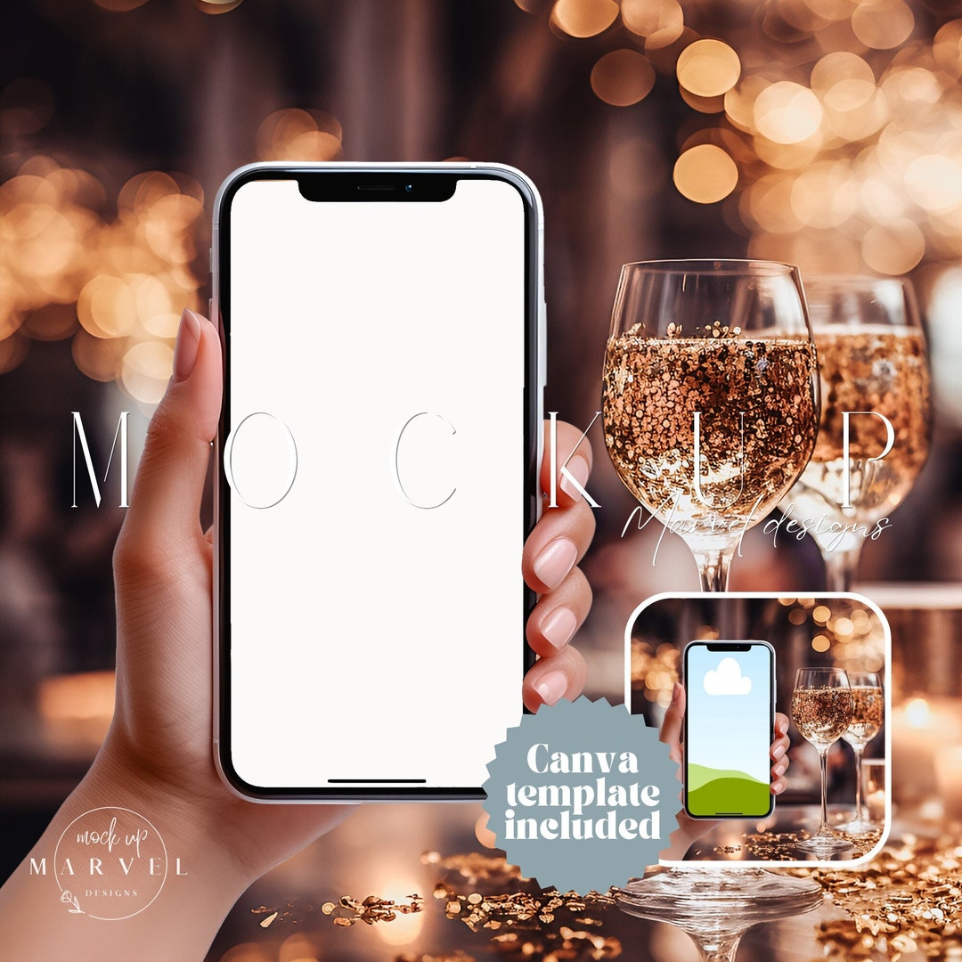 New Years Eve Party Invitation Mockup, Canva Mockup Template, Party ...