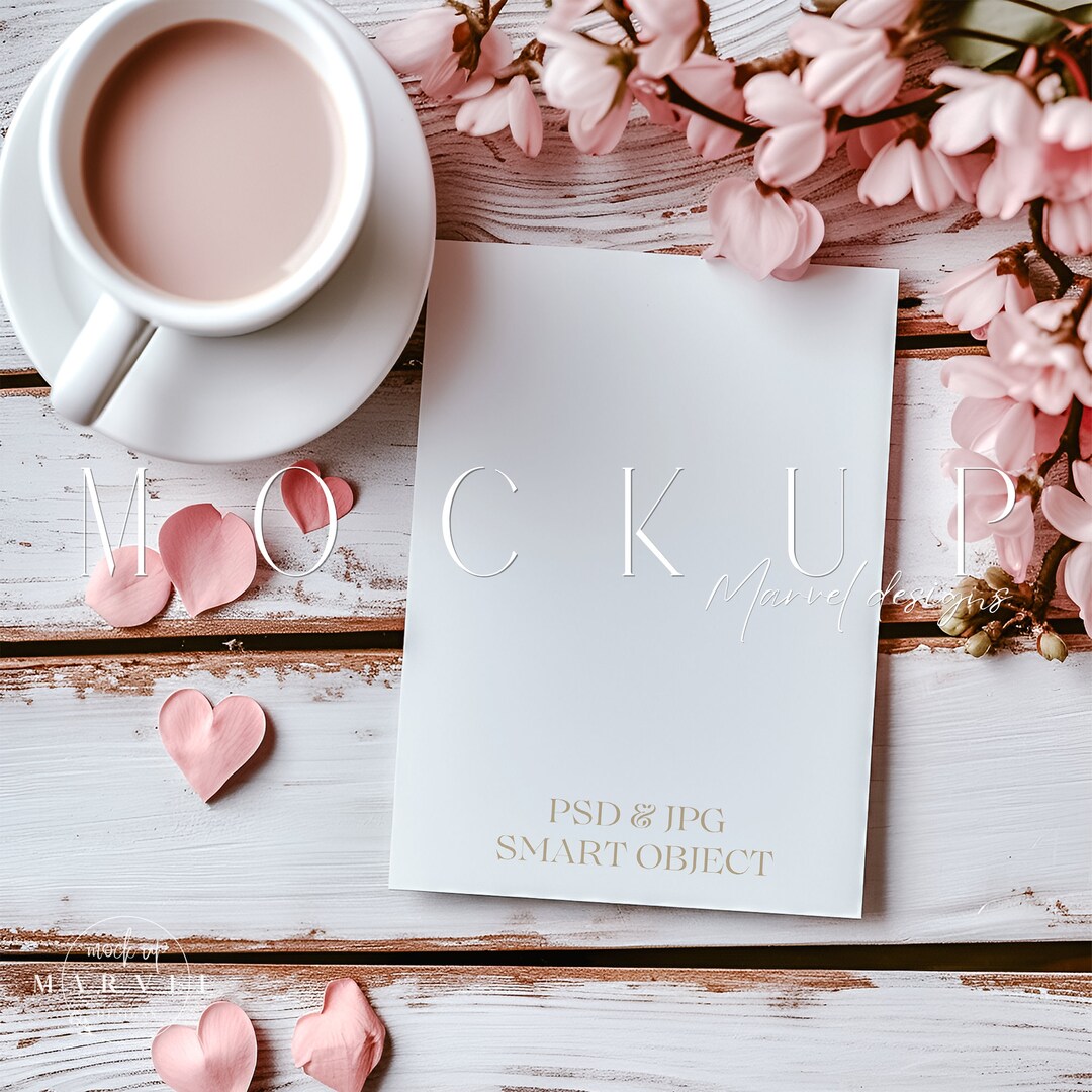 Valentine's Day Card Mockup | Mockup Birthday Cards | Invitation Mockup ...