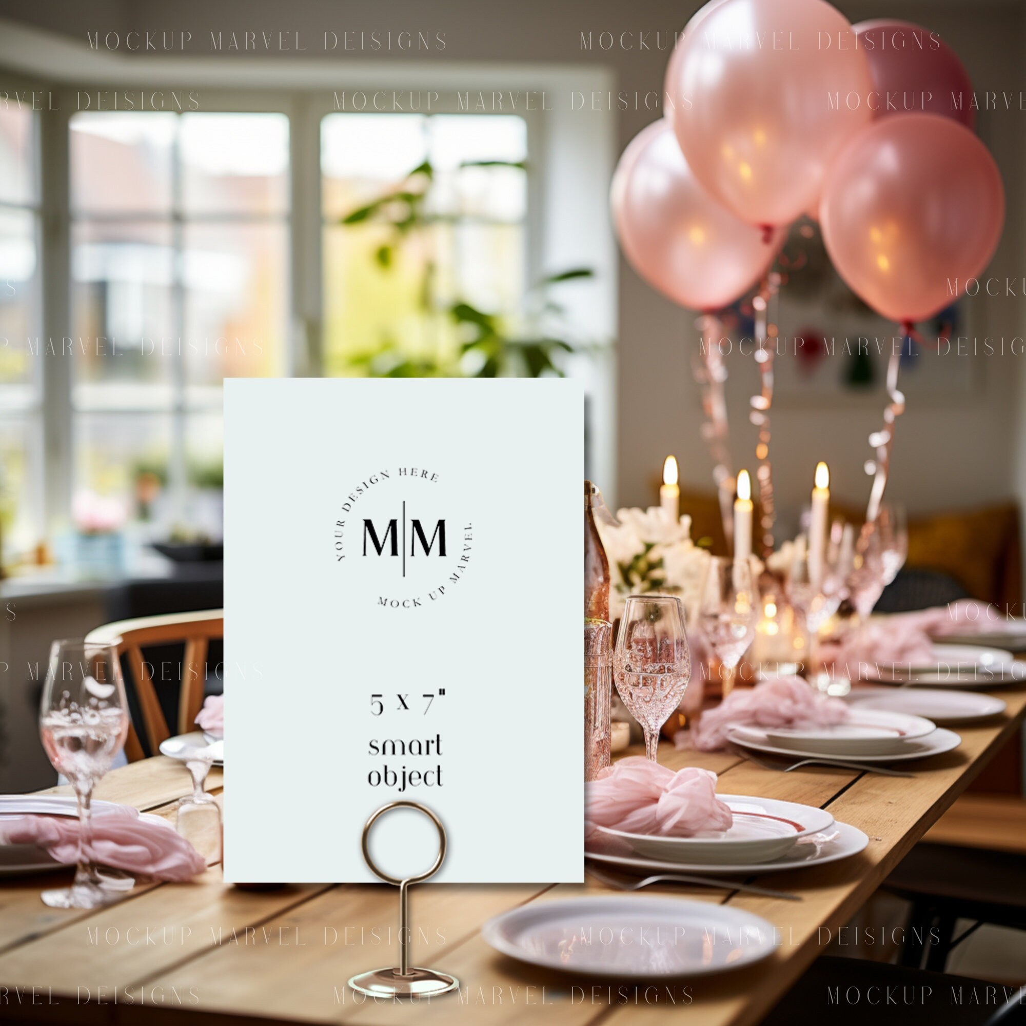 Party Pack Mockup, Invitation Mockup, Birthday Invite Mockup, Table ...